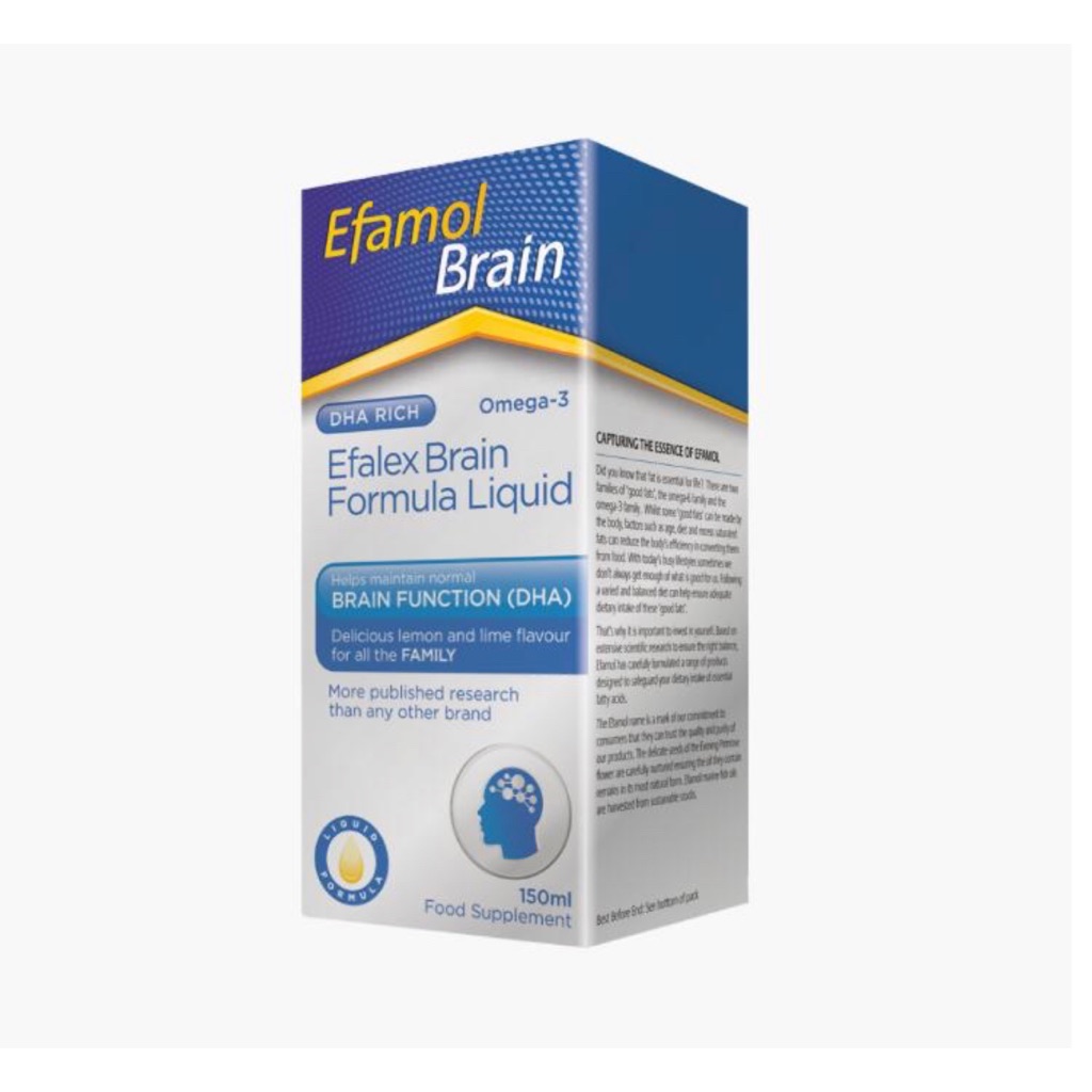 Efamol Efalex Brain Formula Liquid (150ml); new packaging 2025 expiry ...