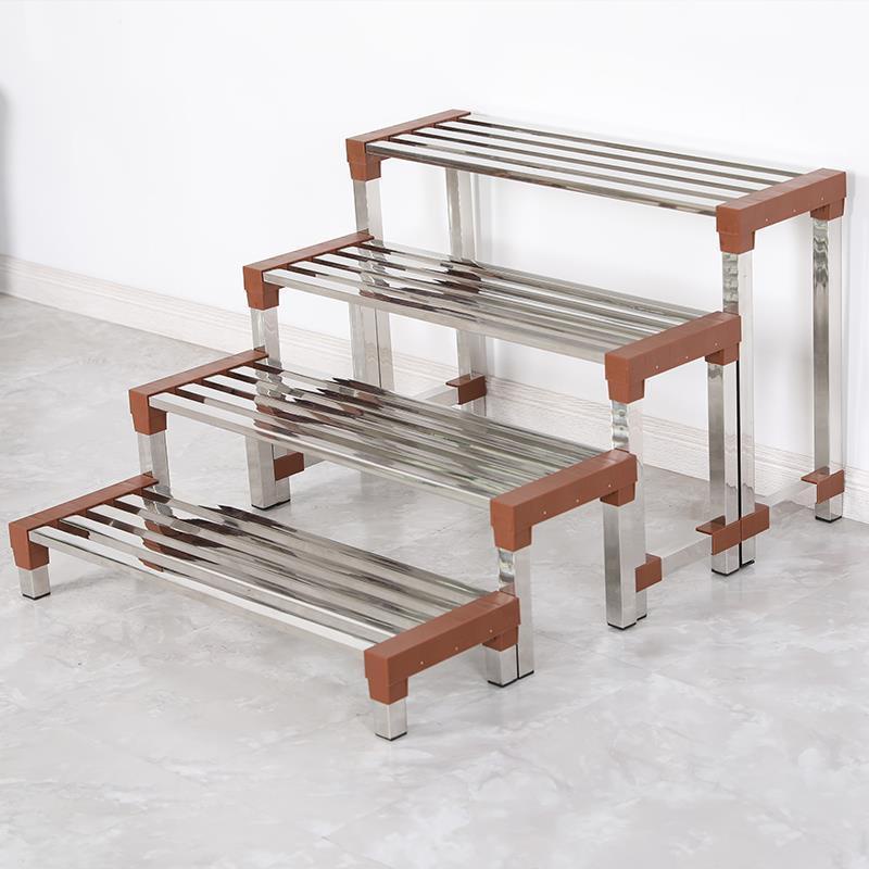 Stainless Steel Balcony Flower Shelf Wrought Iron Ladder Floor-standing ...