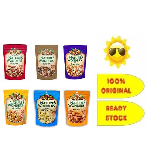 NATURE'S WONDER'S BAKED ALMONDS/HEARTY MIX/MIGHTY MIX/CASHEW NUTS ...