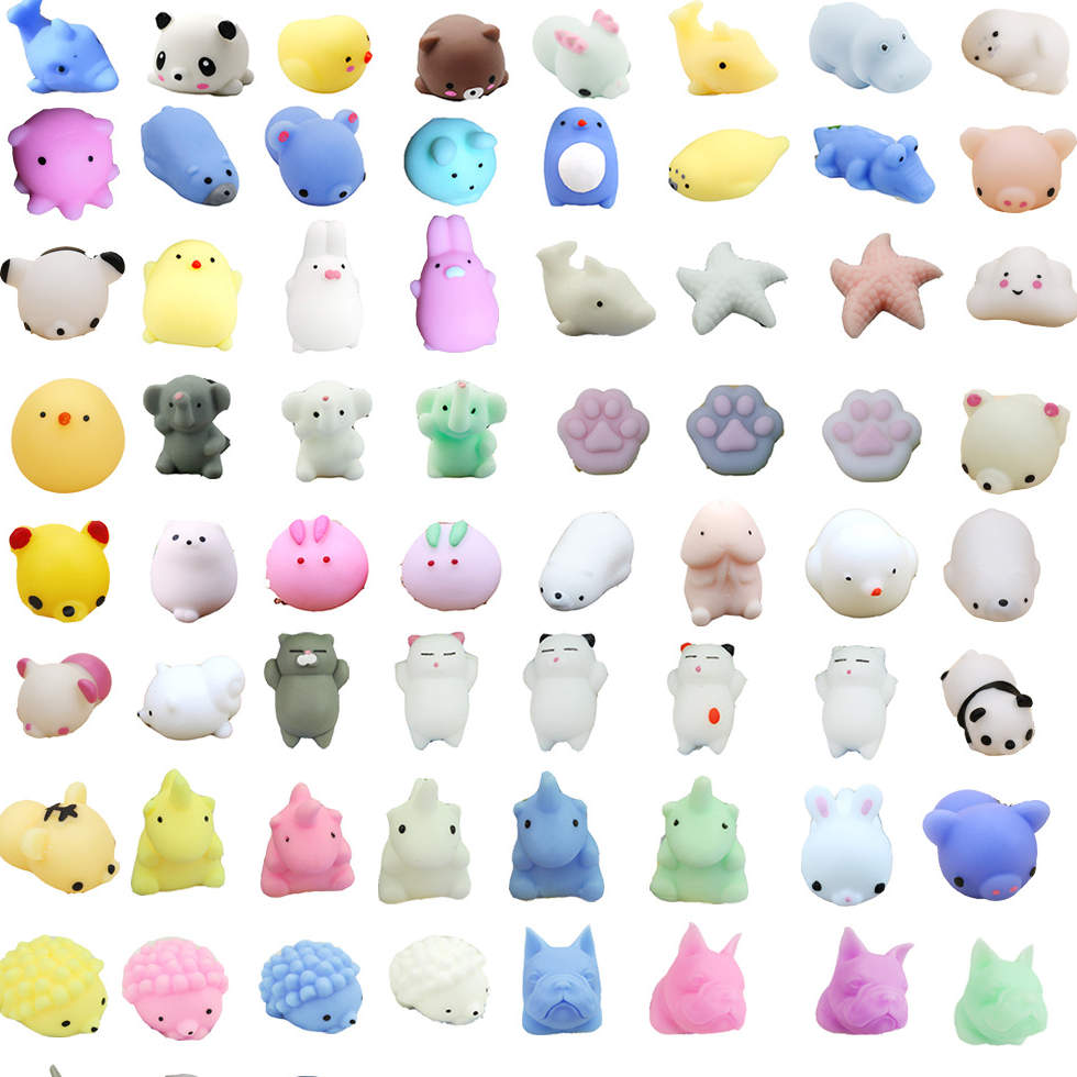 50pcs Kawaii Fidget Toys Pack Cute Animals Squishy Anti-stress Toy ...
