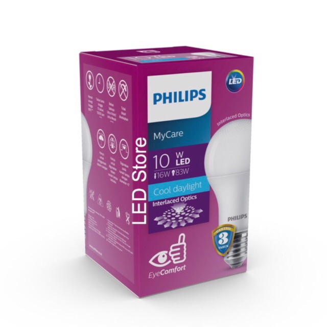PUTIH Philips LED Bulb 10 Watt White/Cool Daylight (10W 10 W 10Watt ...