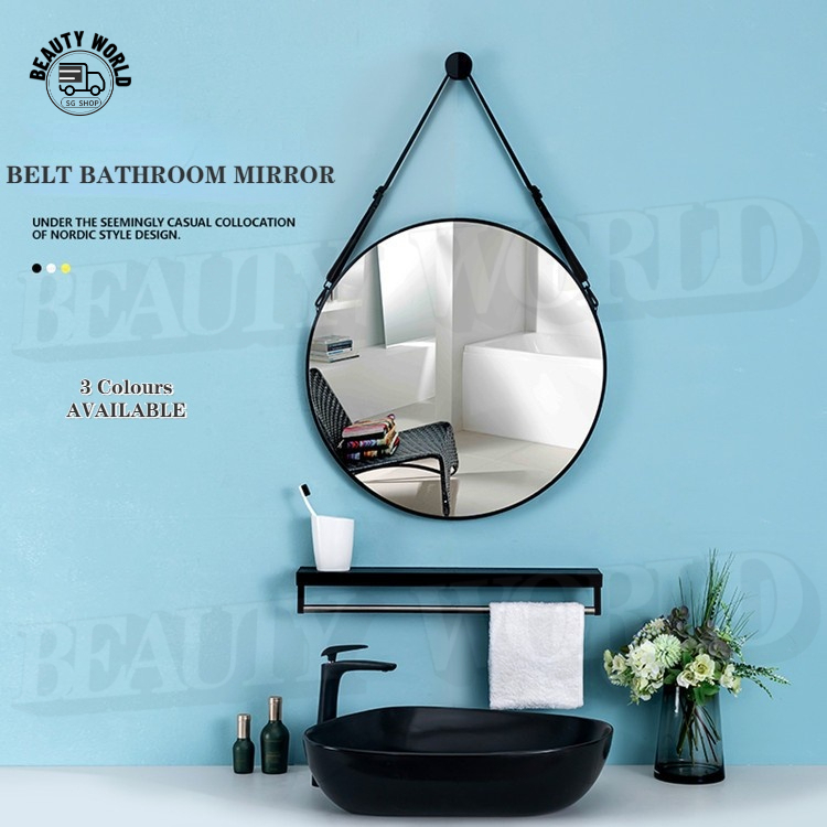 [SG Seller]Round Hanging Mirror. Decorative Mirror Bathroom Mirror ...
