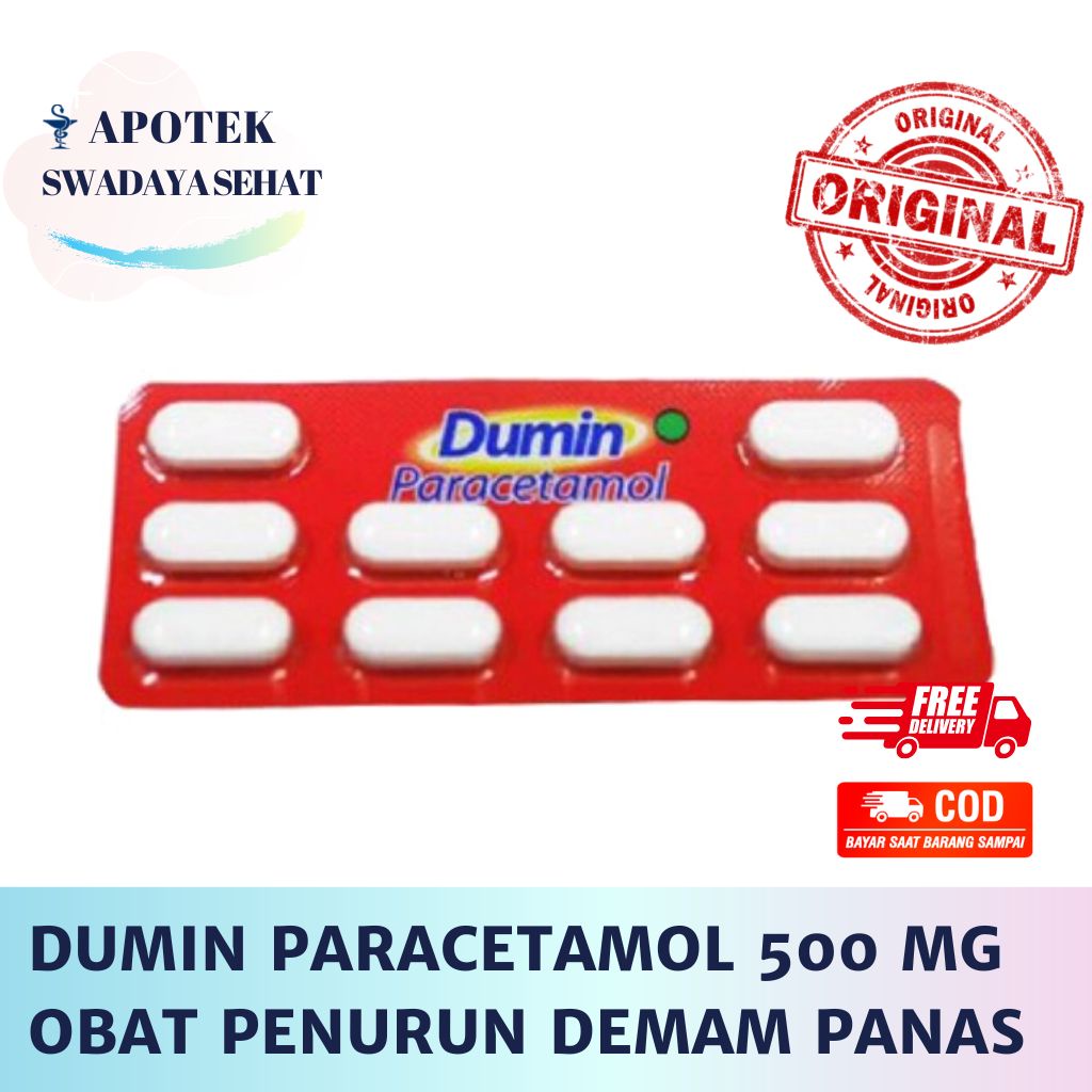 Dumin PARACETAMOL 500 MG Strip 10 Tablets - Fever Reducing Medicine ...