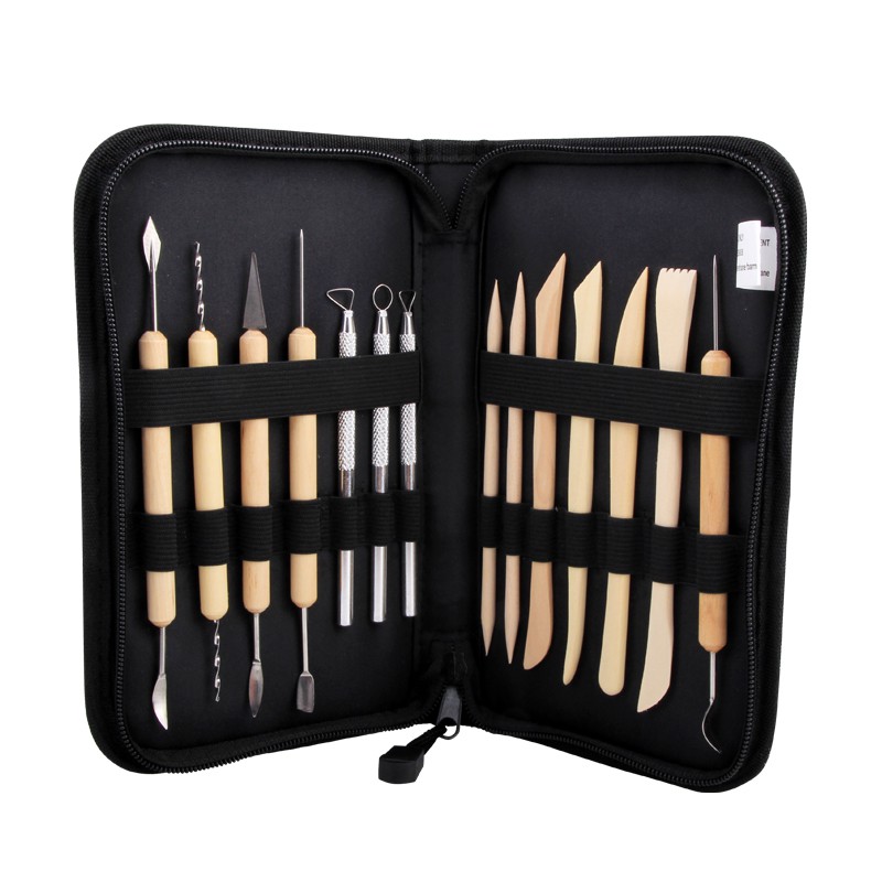 Quality 14Pcs Wooden Metal Pottery Clay Tools With Case Molding ...