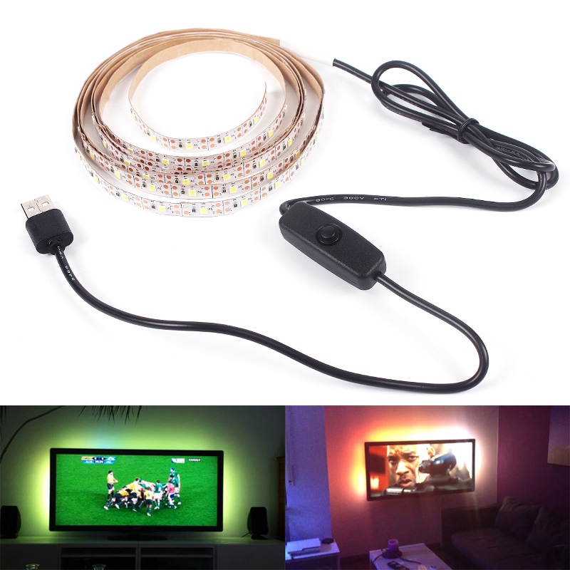 USB LED Strip Lamp SMD3528 DC5V 1M 2M 3M 4M 5M With Switch Flexible LED ...