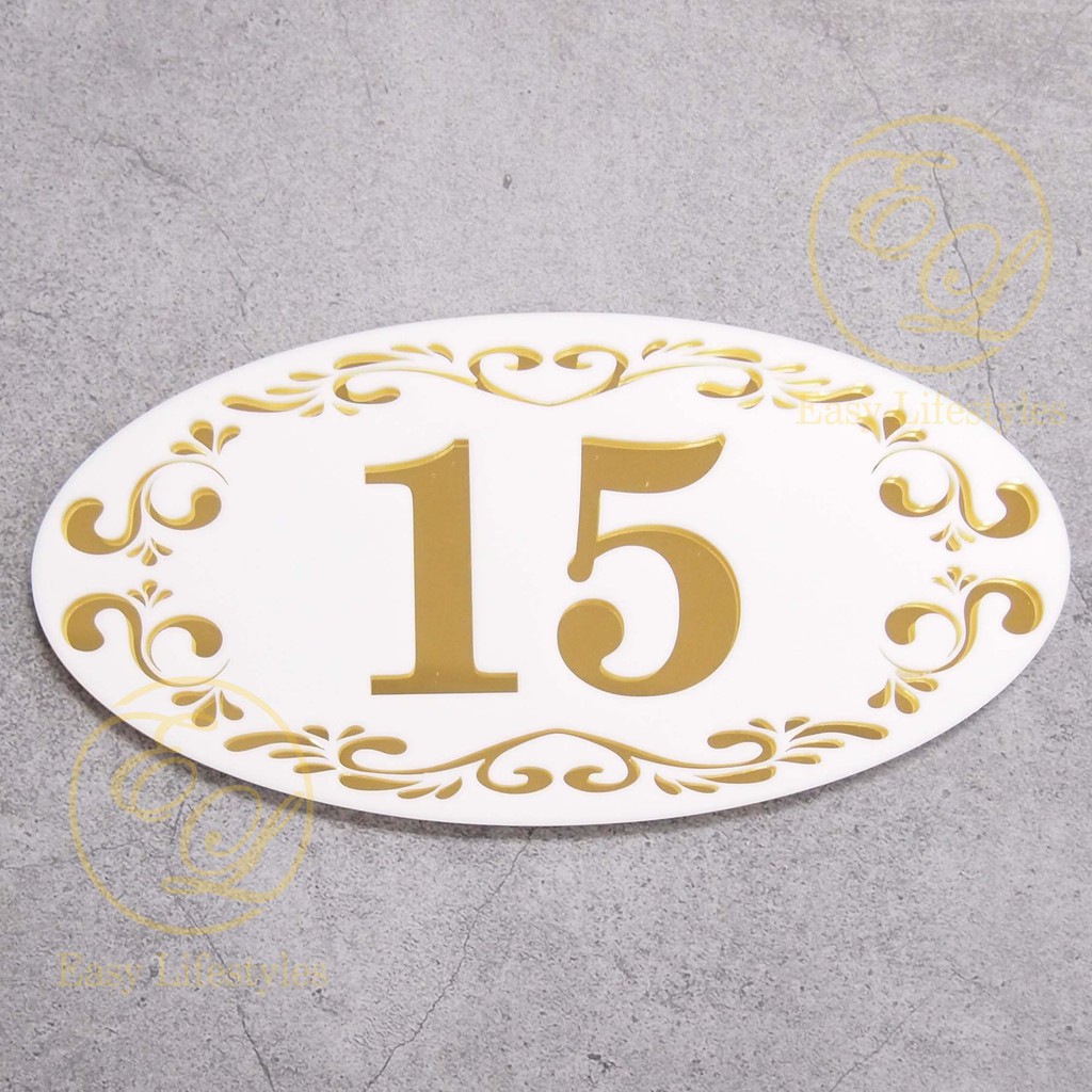MODERN HOUSE NUMBER PLATE GOLD COLOR NOMBOR RUMAH PLAT WARNA EMAS 180MM ...