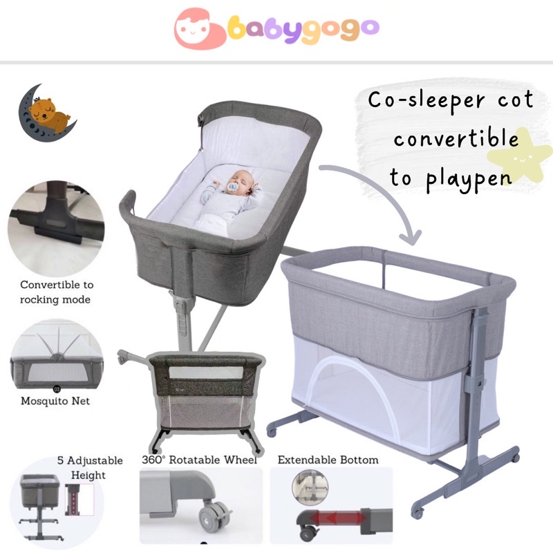 3in1 Mummystyle co-sleeper convertible to playpen portable bed Rocking ...