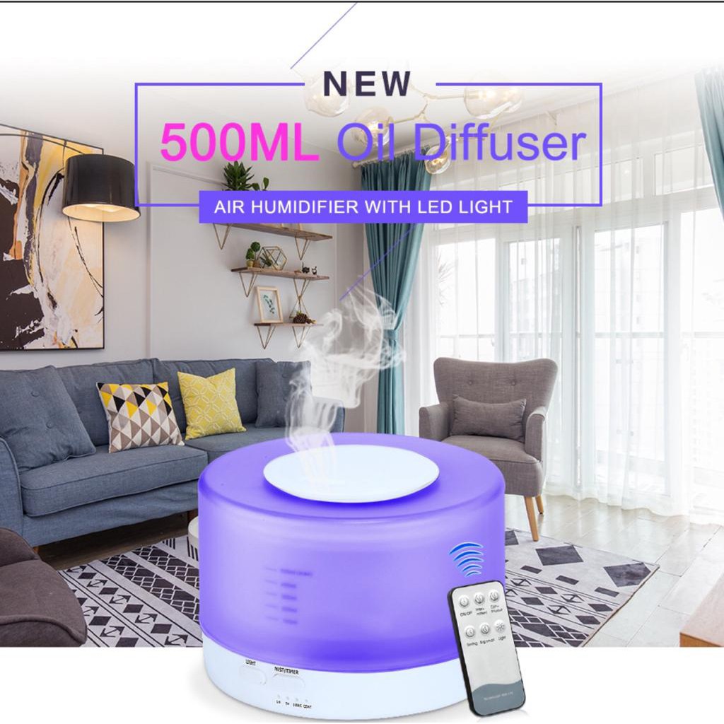 Round Design Remote Control Aroma Diffuser / Humidifier 7 LED Light ...