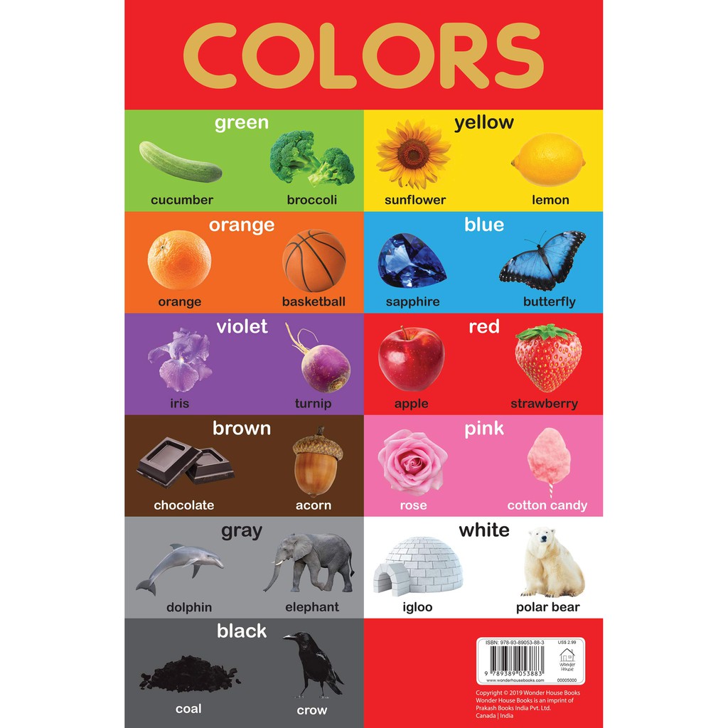 Colors Chart - Early Learning Educational Chart For Kids | Shopee Singapore