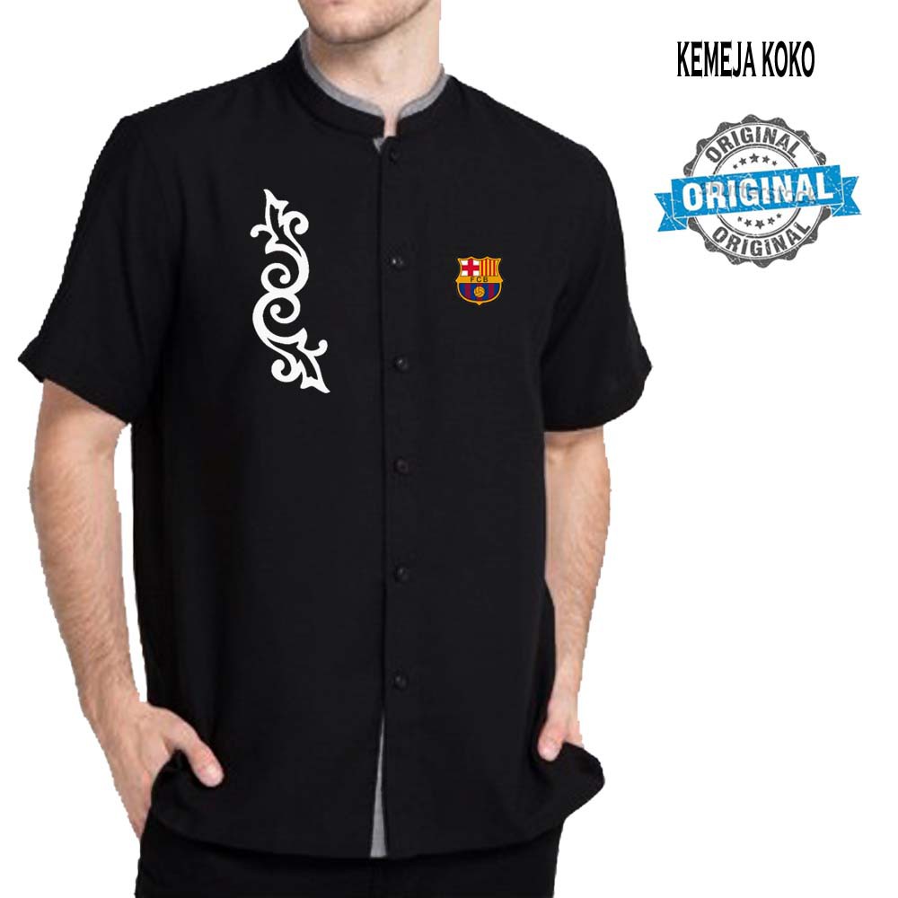 KEMEJA HITAM Latest Men's Koko Barca Logo / Muslim Men's Koko Shirt ...