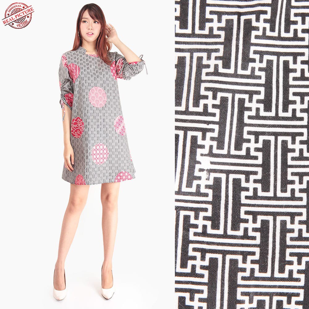 Firyal Dress Batik Short Women fit to M-XL | Shopee Singapore
