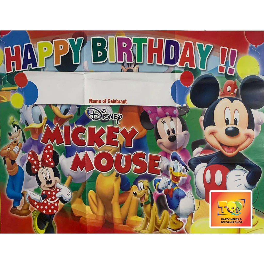 Mickey Mouse Tarp/Naming Poster Banner 85x58cm | Shopee Singapore