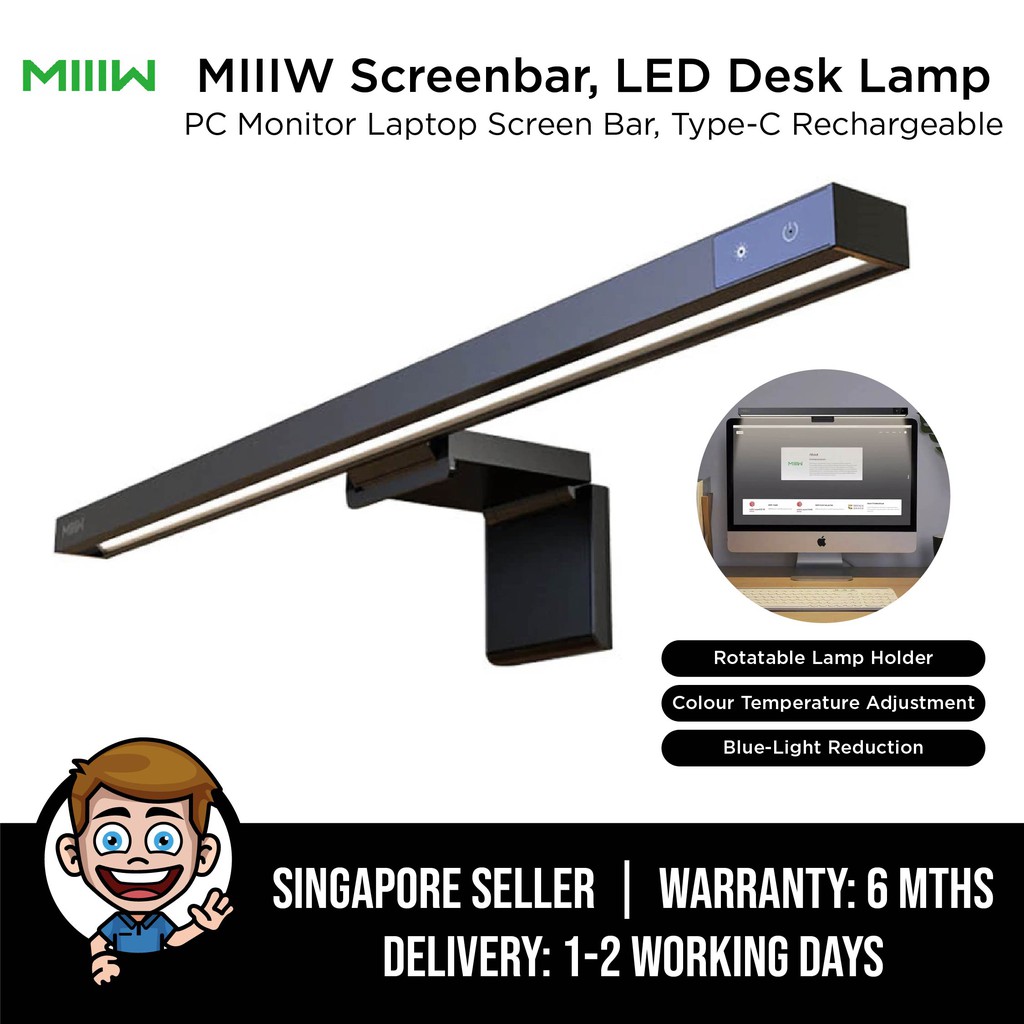 MIIIW Screenbar, LED Desk Lamp Computer PC Monitor Laptop Screen Bar ...