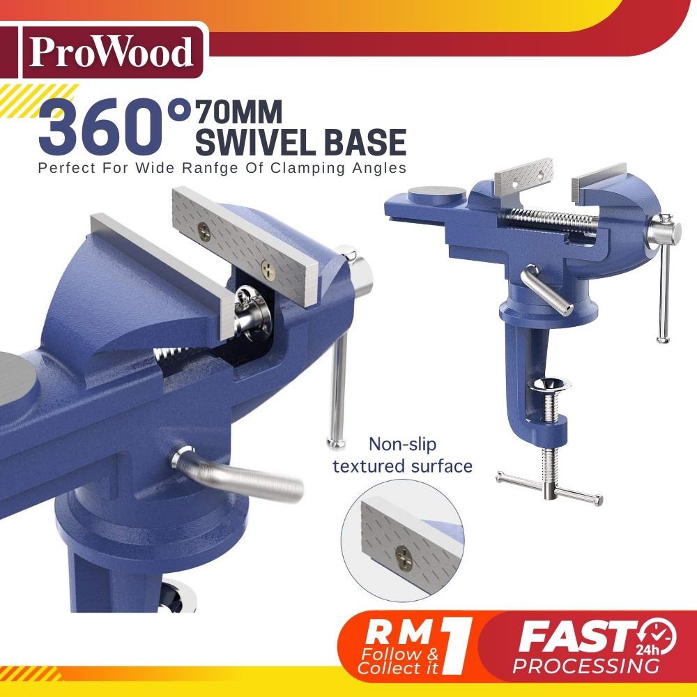 70mm 360 Rotation Heavy Duty Swivel Base Table Vise Clamp Portable Work ...
