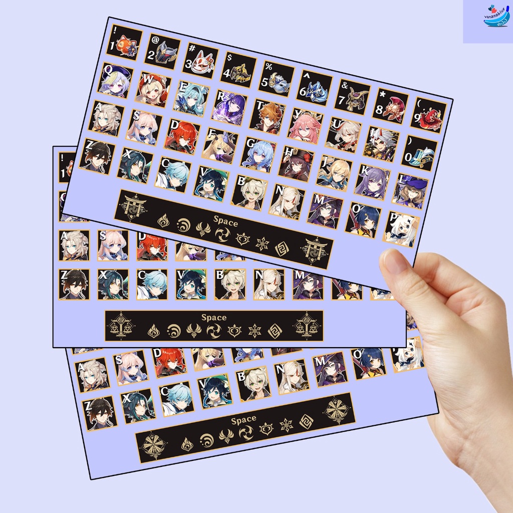 Vananablue - KEYBOARD STICKER For LAPTOP KEYBOARD GENSHIN IMPACT VINYL ...