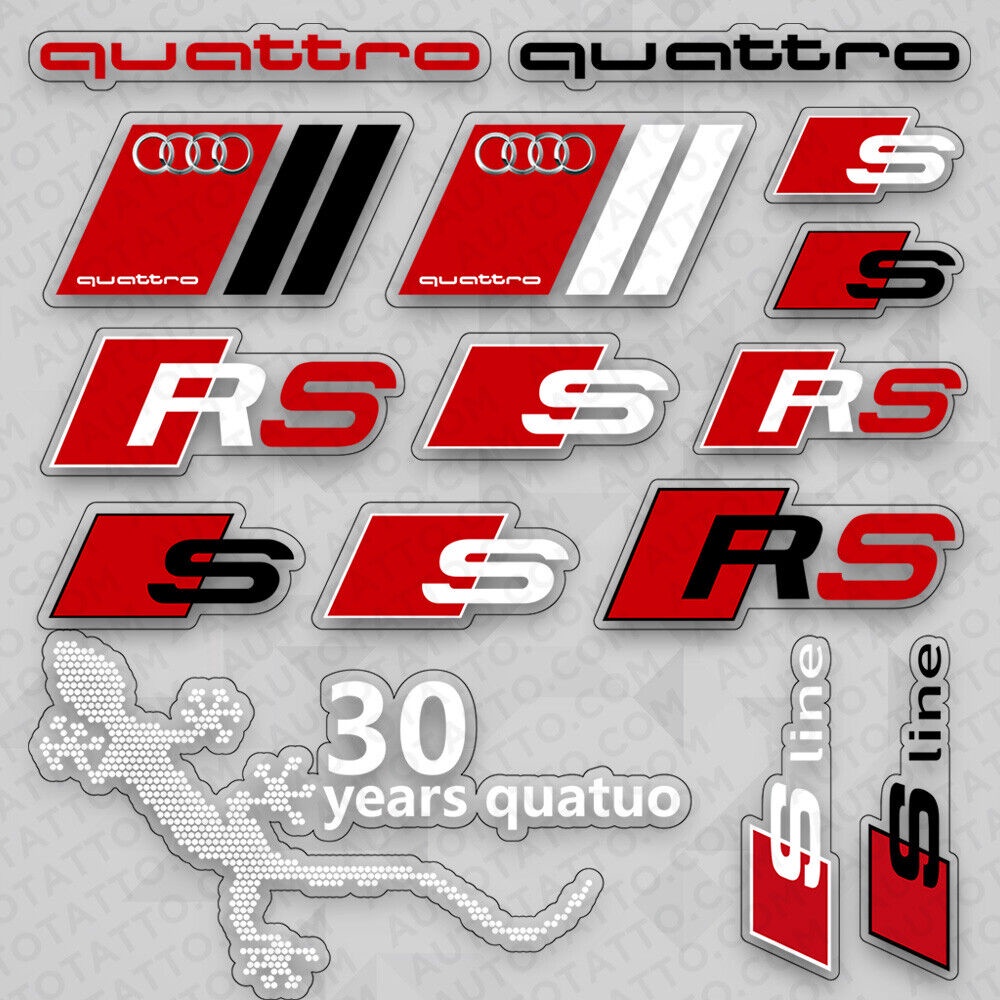 Audi Sport S Line RS Quattro Racing Car Suv Logo Sticker Vinyl Decal ...