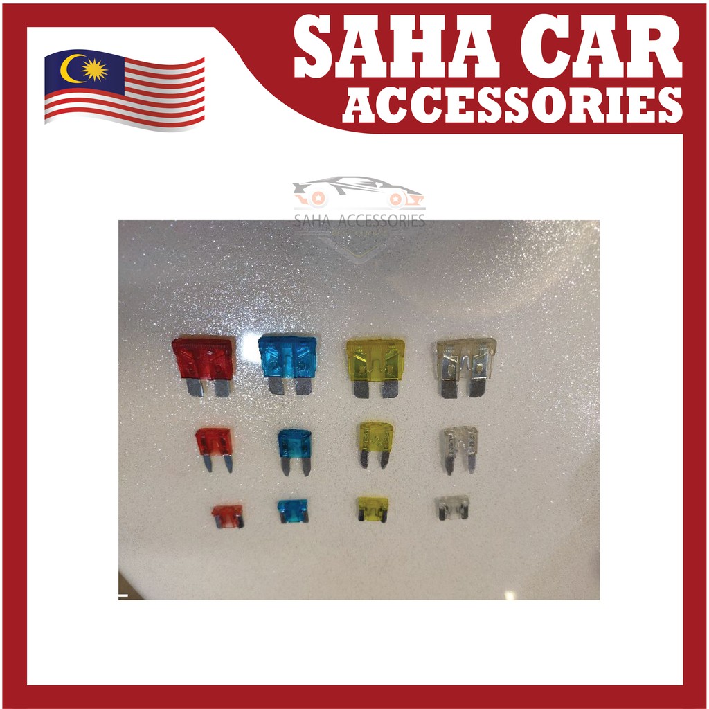 Micro size fuse/Mini Fuse/Standard Fuse/Fius Motosikal Kereta Lori/Fuse ...