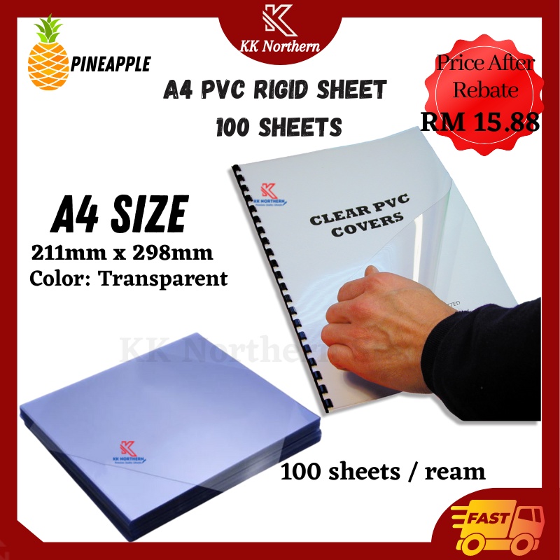 A4 PVC Paper Cover Rigid Sheet A4 Transparent Binding Plastic Cover ...