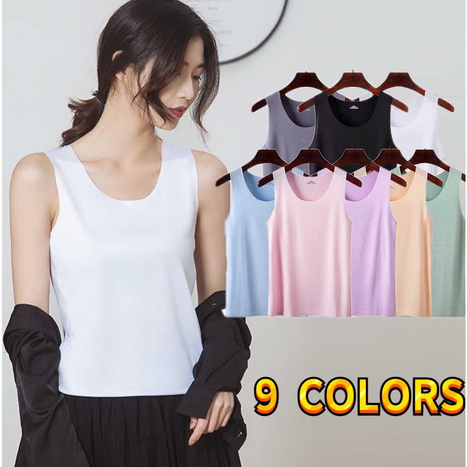 Women's Solid Color Sleeveless Tank Tops Ice Silk Breathable Casual ...
