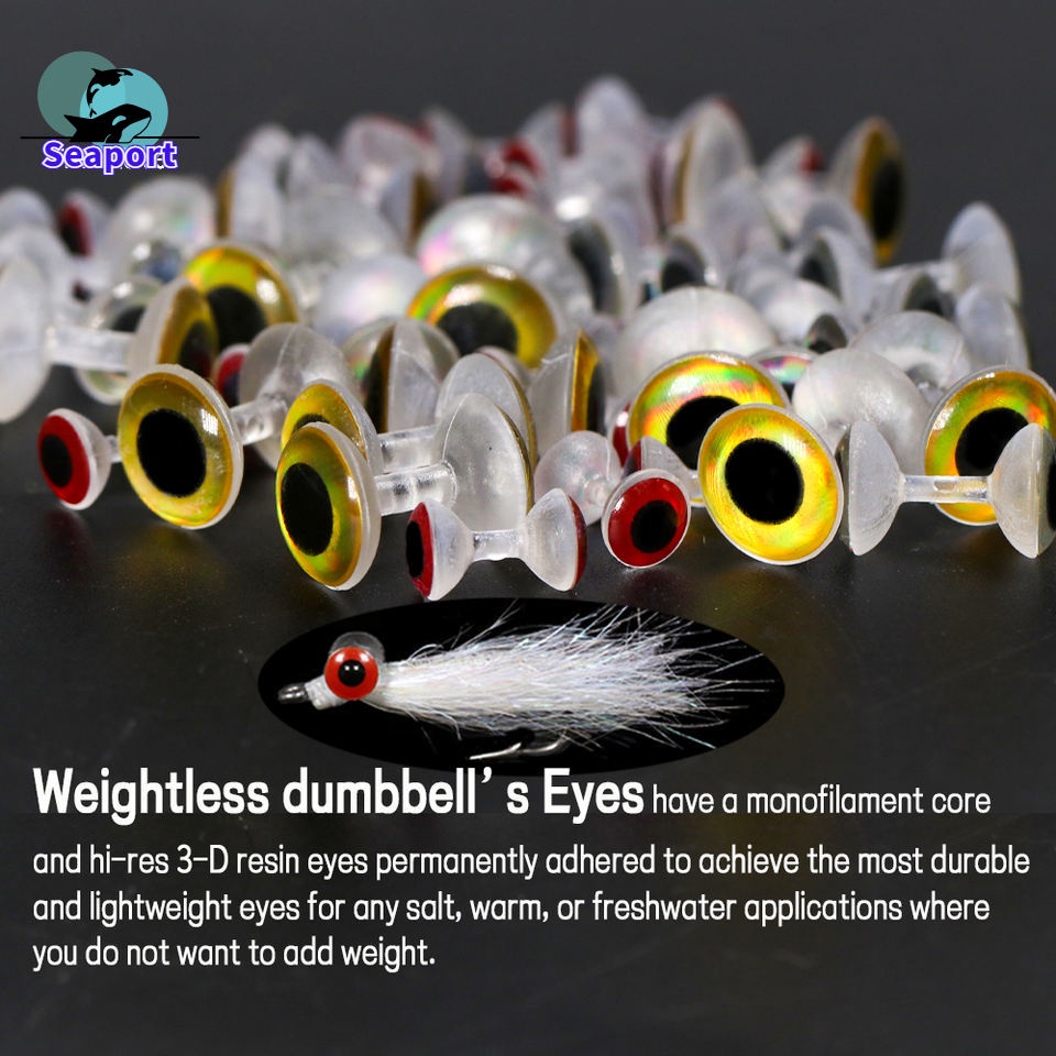 Fly Tying Realistic 3D Weightless Dumbbell Eyes 6mm 8mm 10mm Resin ...
