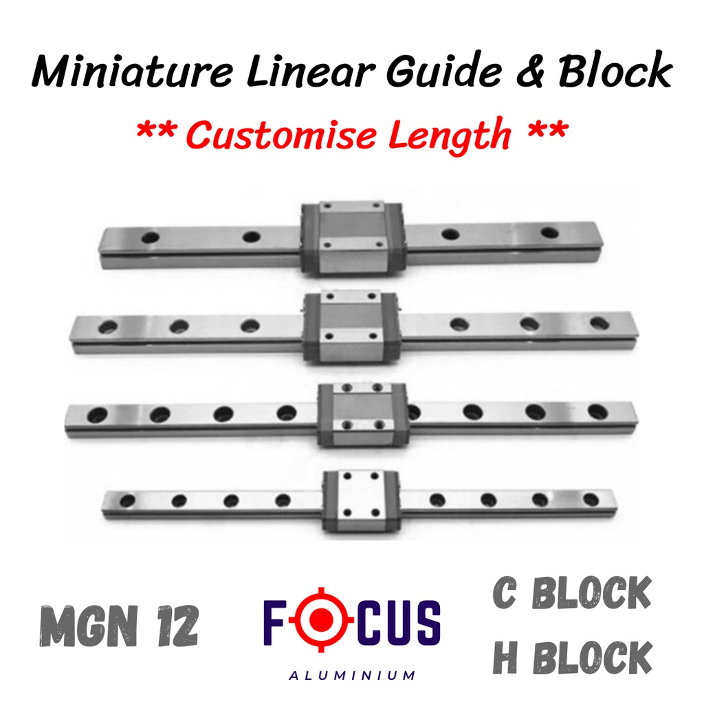High Precision MGN 12 Miniature Linear Guide Rail Guideway (MGN) & Linear Block MGN12C MGN12H ...