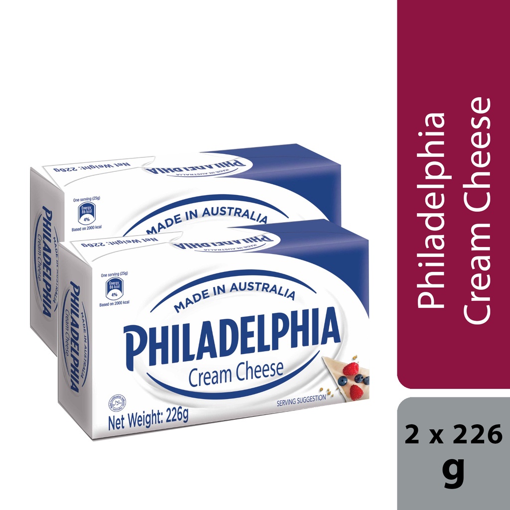 [Bundle of 2] Philadelphia Cream Cheese Block Regular 226g - Creamy ...