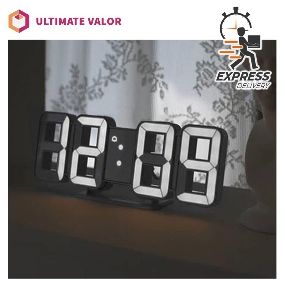 [SG SELLER] 3D LED Digital Electronic Clock Alarm Clock Calendar ...