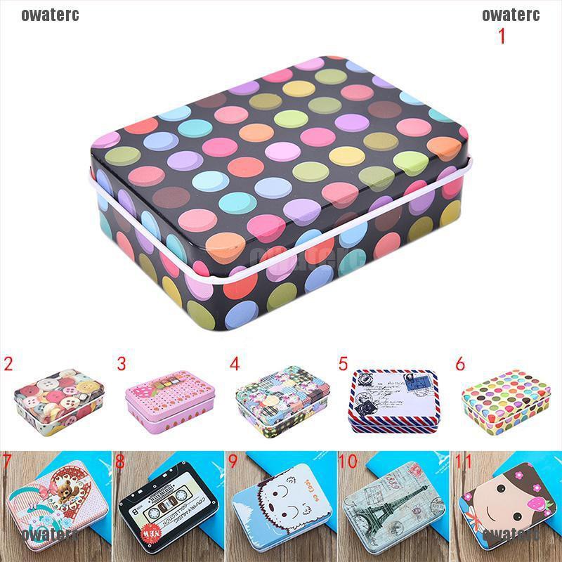 openwaterc Mini Tin Metal Container Small Rectangle Lovely Storage Box ...