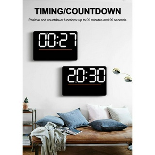 Rectangle LED Screen Alarm Clock Temperature Humidity Week Date Digital ...