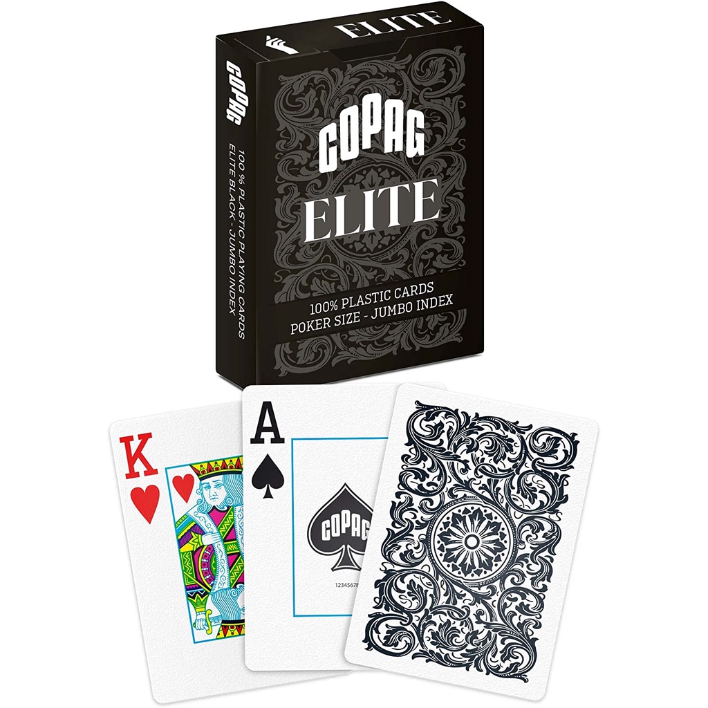 Copag Elite 100% Plastic Playing Cards Poker Size Jumbo Index Single ...