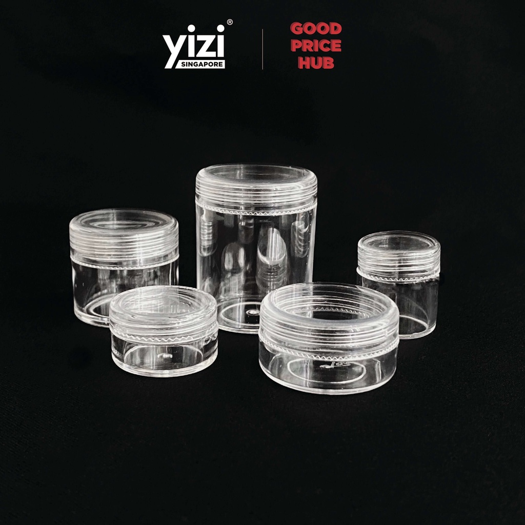 YIZI Mini Round Cosmetic Empty Jars Portable Plastic Transparent ...