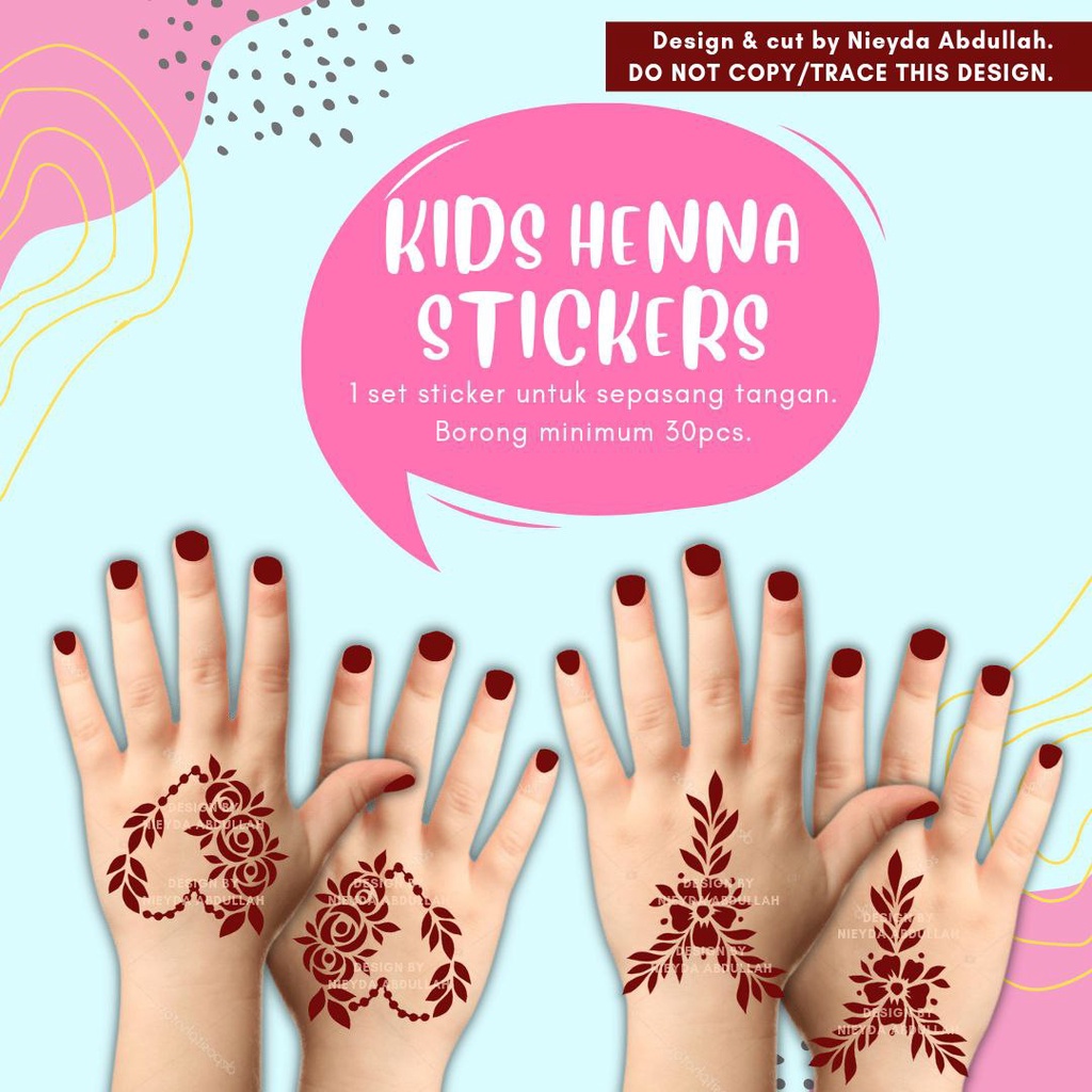 Sticker Inai Lukis Henna Stencil KIDS VERSION by Nieyda Abdullah ...