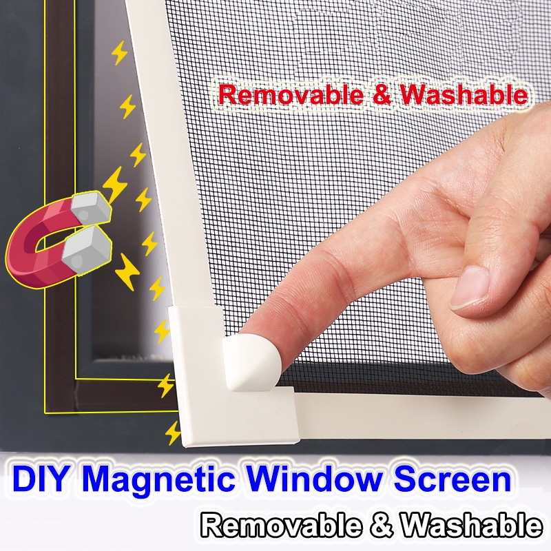 Adjustable Magnetic Window Screen &Velcro Window Screen，anti mosquito ...