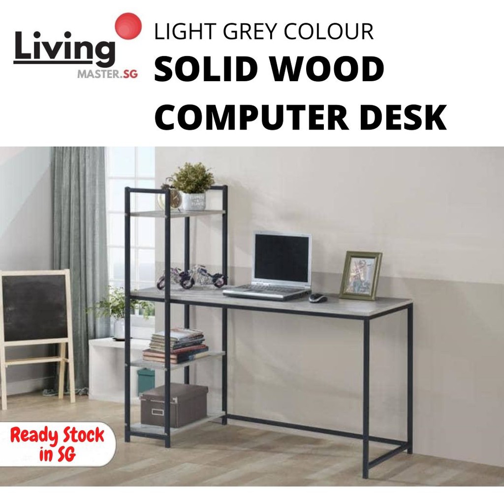 SOLID WOOD Study Table Product of Malaysia, Ready Stock Computer Desk ...