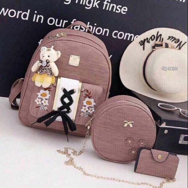 New golden flower backpack Shoelaces / Women's Bags abg (Without Dolls ...