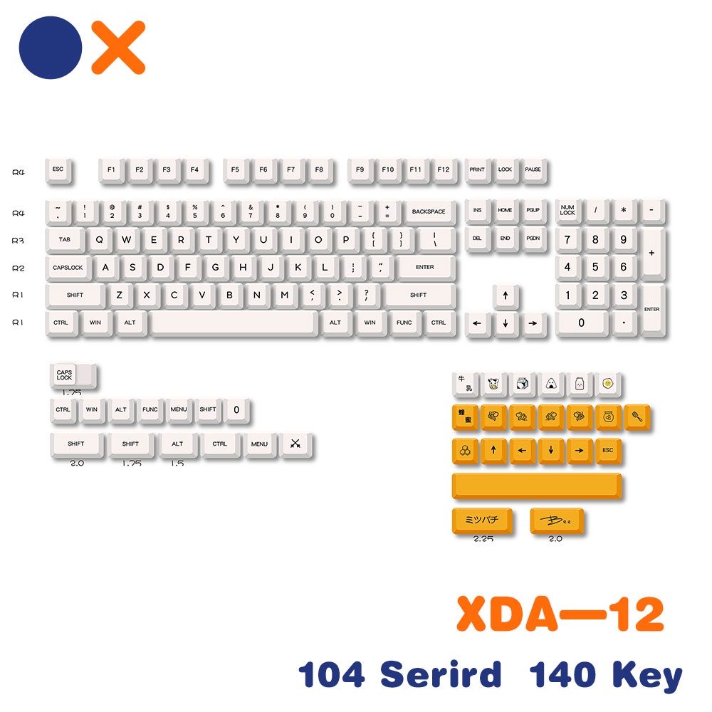 Royal Kludge Xda keycaps Sublimation keycaps137 Keys Honey Milk Keycaps ...