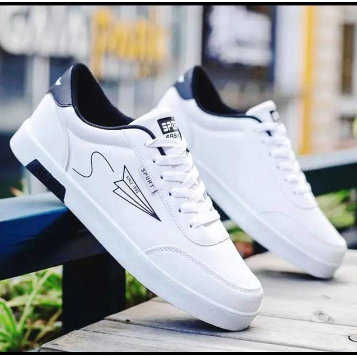 HITAM PUTIH PRIA Men's Shoes sneakers White And Black | Men's casual ...