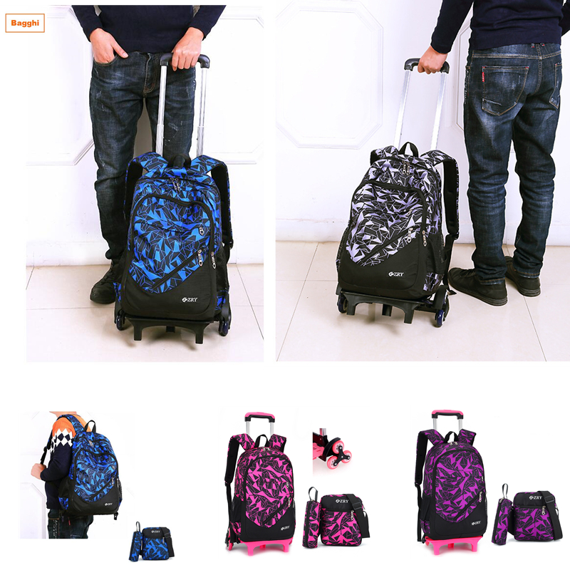 Gift Waterproof Bag Girl Capacity School Roller Bag Secondary Trolley ...