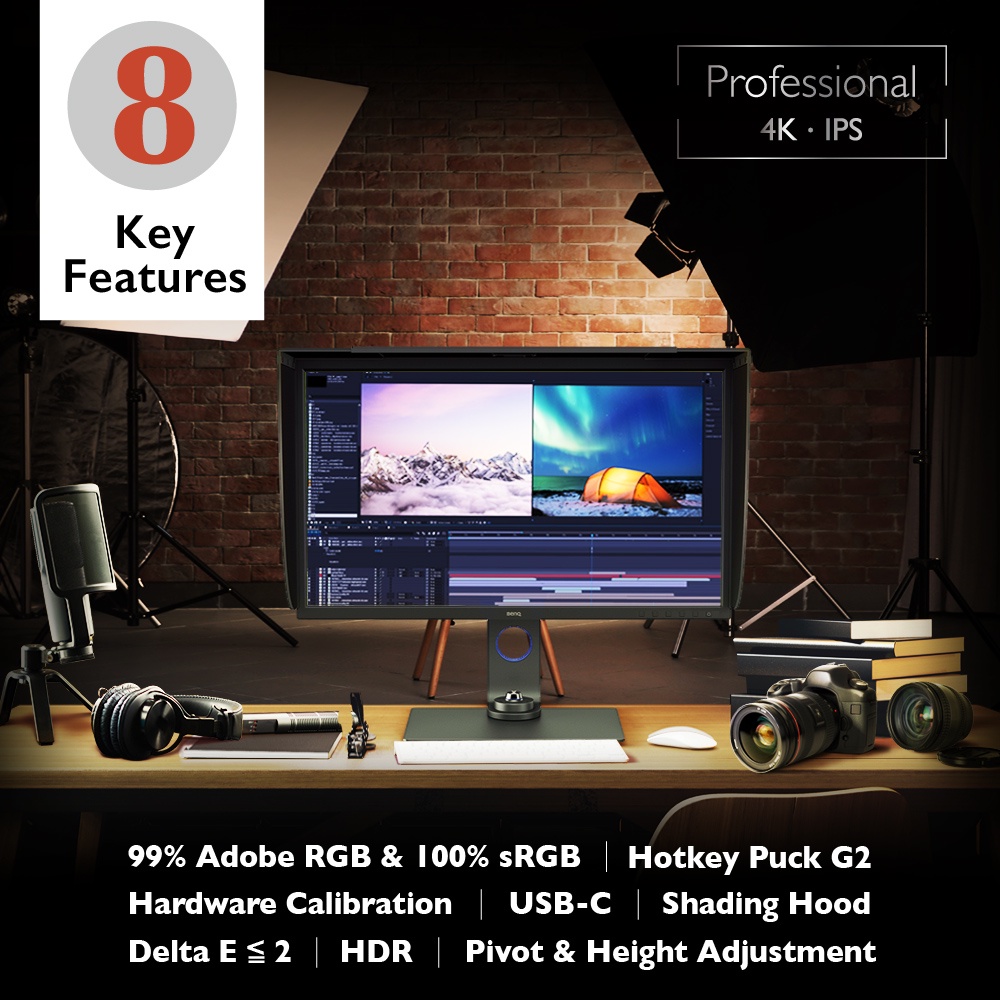 BenQ SW321C 32 inch 4K IPS UHD HDR 99% Adobe RGB USB C Color Management ...