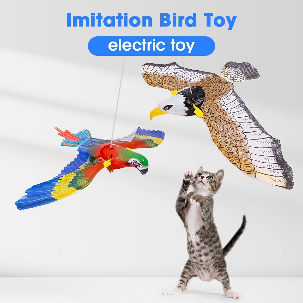 New Hanging Eagle Flying Bird Toy Simulation Bird Interactive Cat Toys ...