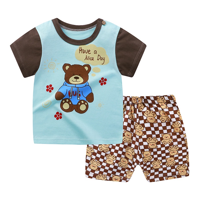 FORSLEEP M66 BLUE BROWN BEAR Boys' Short Set 1-6 years Imported Short ...