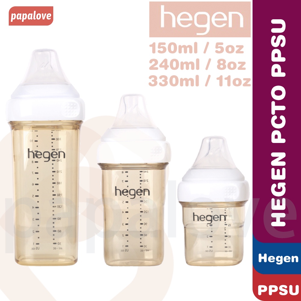 HEGEN PCTOTM 150ml / 5 oz, 240ml / 8 oz, 330ml / 11 oz Feeding Bottle PPSU - ( White ) Hegen ...