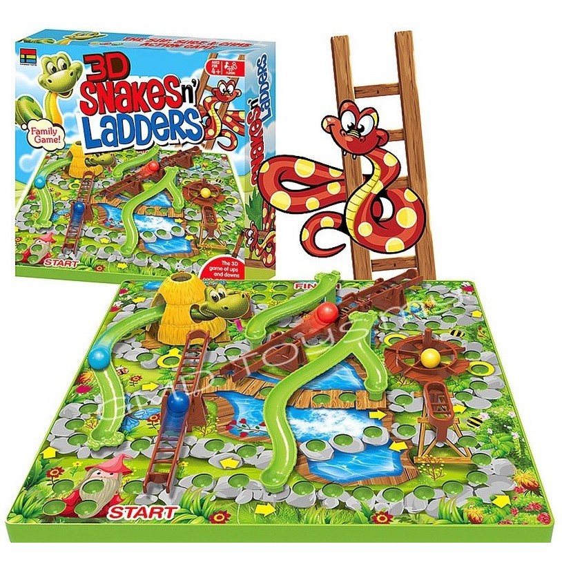 3D Snakes n Ladders Board game (family game) | Shopee Singapore