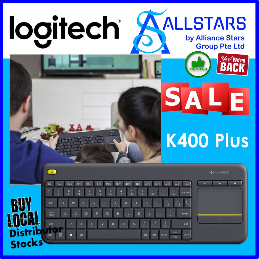 Logitech K400 PLUS Wireless Touch Keyboard(HTPC keyboard for PC ...