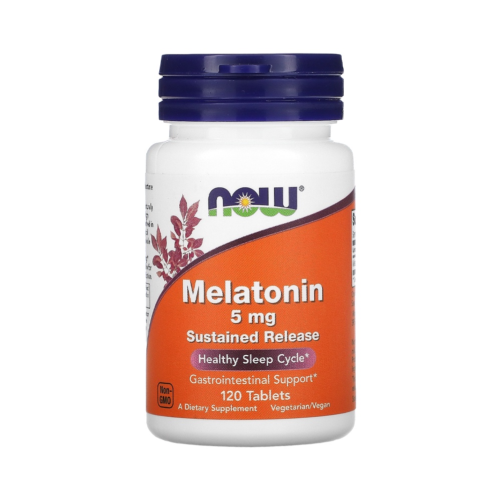 NOW Supplements, Melatonin 5 mg, Sustained Release, Formulated for a 4 ...