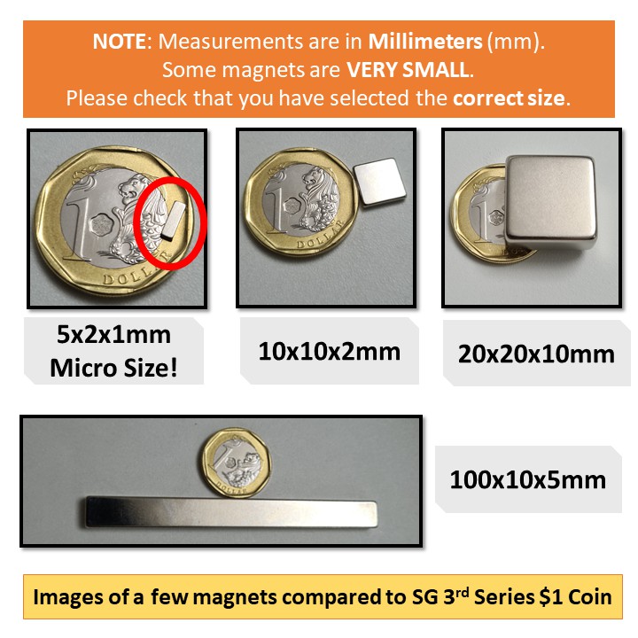 SG Rectangular Magnet Block Neodymium Magnet Various Sizes Cuboid ...