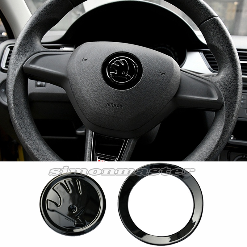 46mm ABS Car Steering Wheel Emblem Sticker Auto Badge Decal for Skoda ...