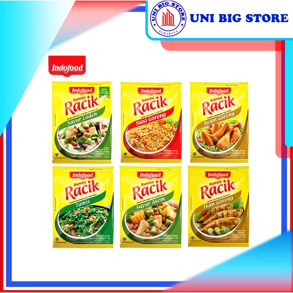Indofood Racik Seasoning Rice Fish Fried Chicken Stir-fried Vegetables ...
