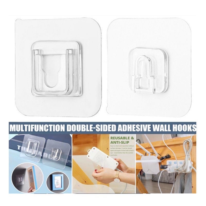 (1 Pair)A+B Nailess Hanging Wall Mounted Double-sided Strong Adhesive ...
