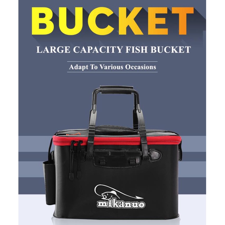 Portable Folding Fishing Box Tank Bucket EVA Bag, Folding Live Bait ...